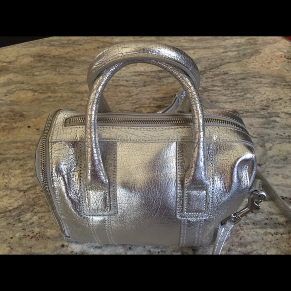 Halston Heritage | Bags | Halston Heritage Jerry Satchel Silver Leather ...